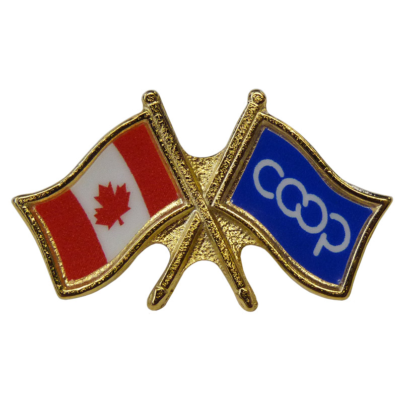 Canada/Co-op Crossed Pin, Blue | The Flag Shop